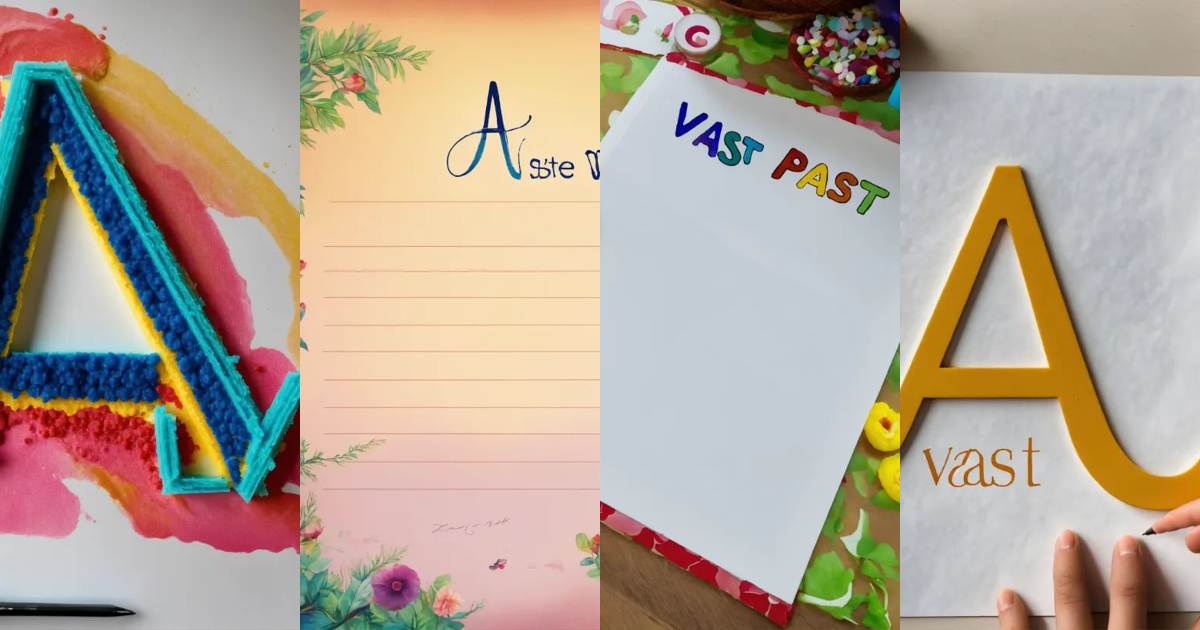 Lexica - Write the word VAST on a white background with the letter A