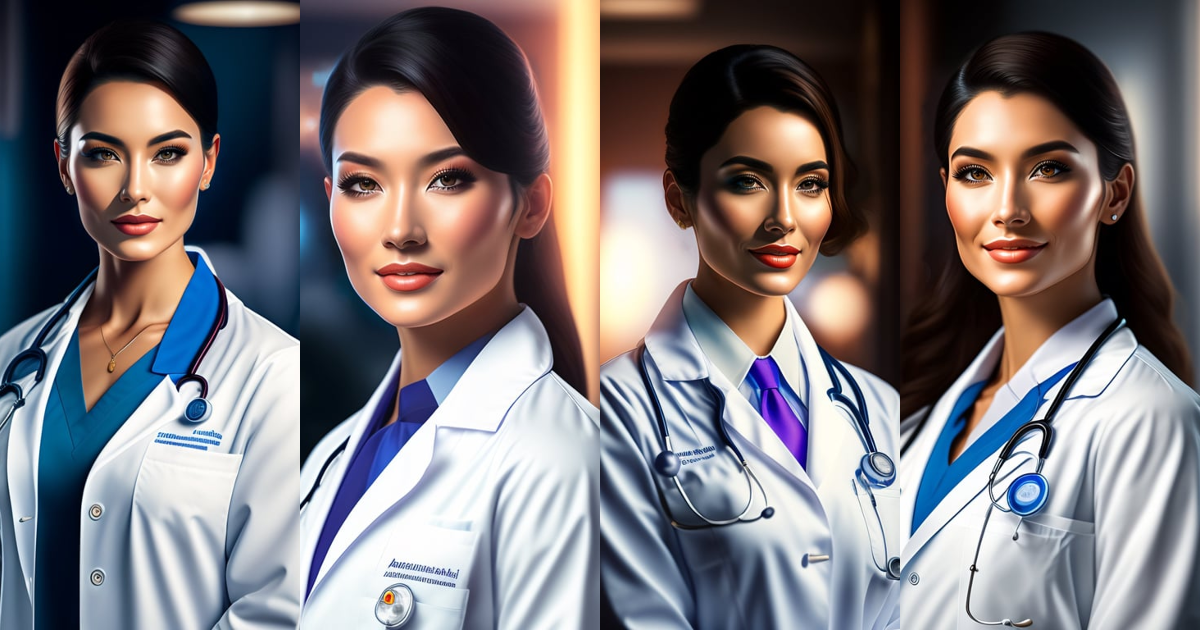 Lexica - Photo of a realistic gorgeous young doctor wearing a doctors ...