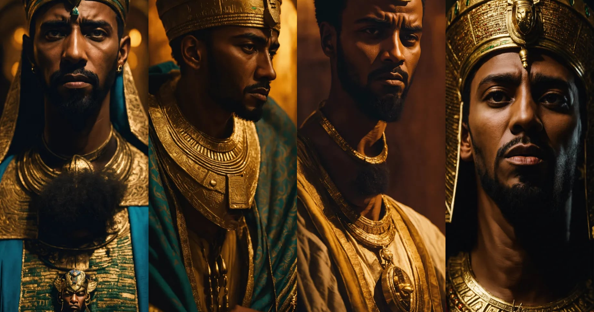 Lexica - An evil portrait of a cruel and angry Ethiopian Egyptian King ...