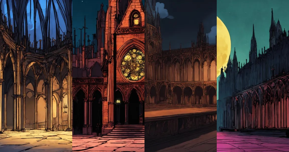 Lexica - Gothic underworld at night. comic