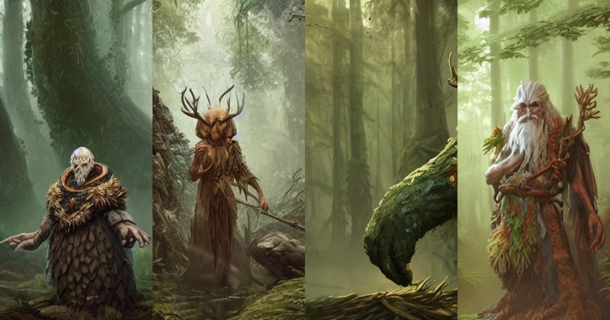 Lexica - A beautiful ultradetailed concept art of an old druid made of ...
