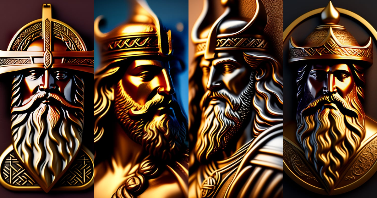 Lexica - Viking god thor, coin bas relief sculpting, medal, bronze ...