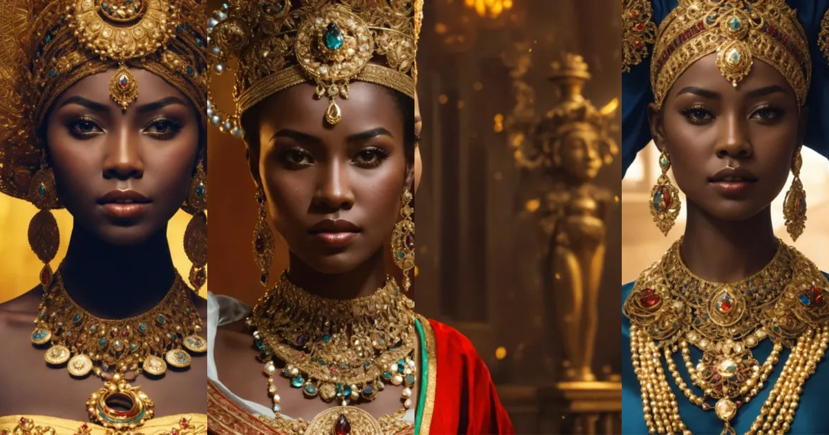 Lexica - Create a description of a majestic middle-aged queen ruling ...