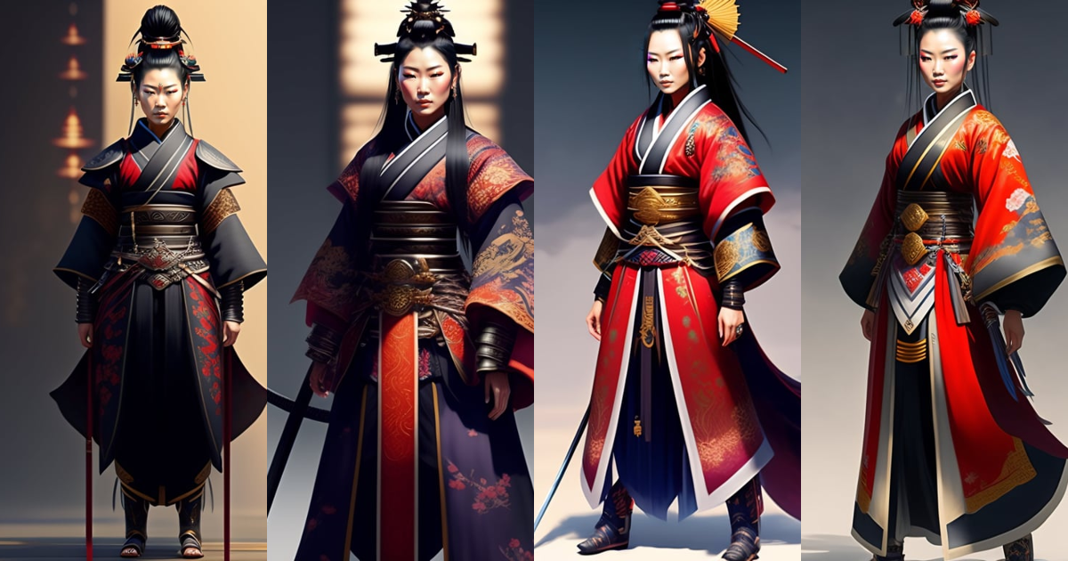 Lexica - Concept art of a samurai woman, in samurai armor, in samurai ...
