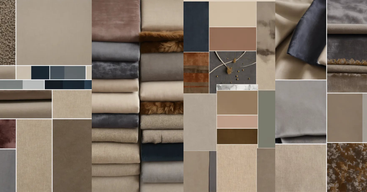 Lexica - Abstract Sustained gray mood board with linen, wool, cotton ...