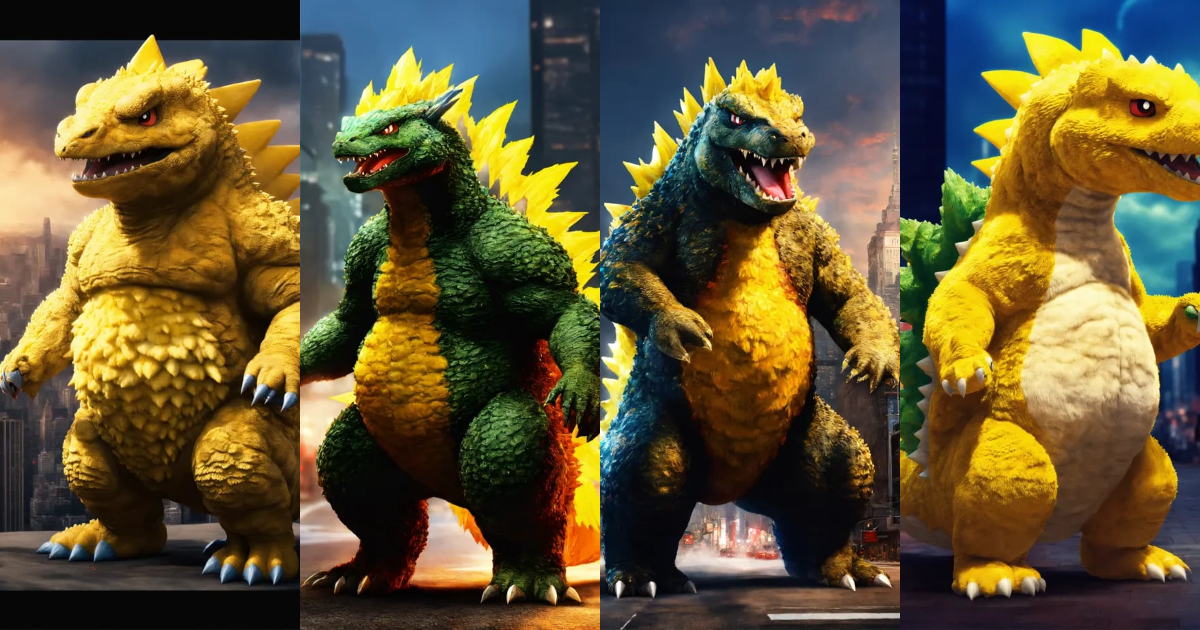 Lexica - Teddiusura pokemon as Godzilla, realistic 4k, full body in the ...