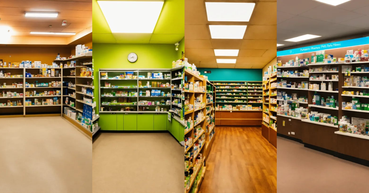 Lexica - A photo of a pet pharmacy. The pharmacy is well-organized and ...