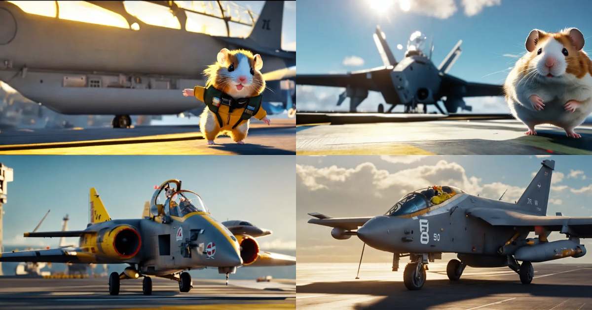 Lexica - A cute fluffy hamster pilot walking on a military aircraft ...