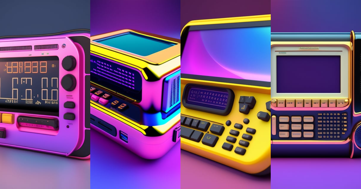 Lexica - Vintage personal handheld computer device, 1990s, c4d render ...
