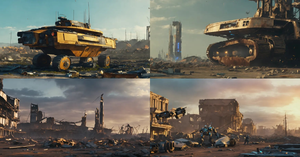 Lexica - Final Scene of a Robot Emperor from a mechanized post-disaster ...