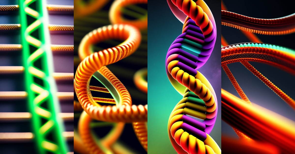 Lexica - A close-up photograph of DNA strands or a chromosome