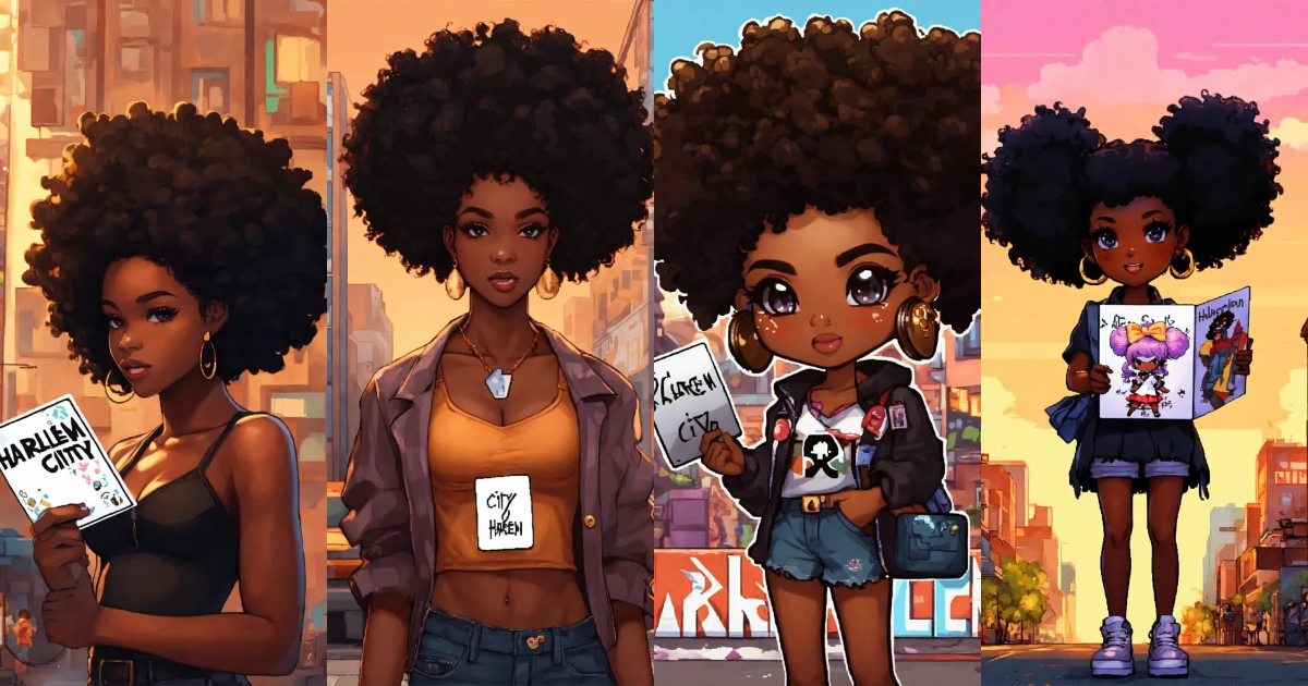 Lexica - Black Fairy, Afro puff, soft afro curls, Pixel Art, holding ...