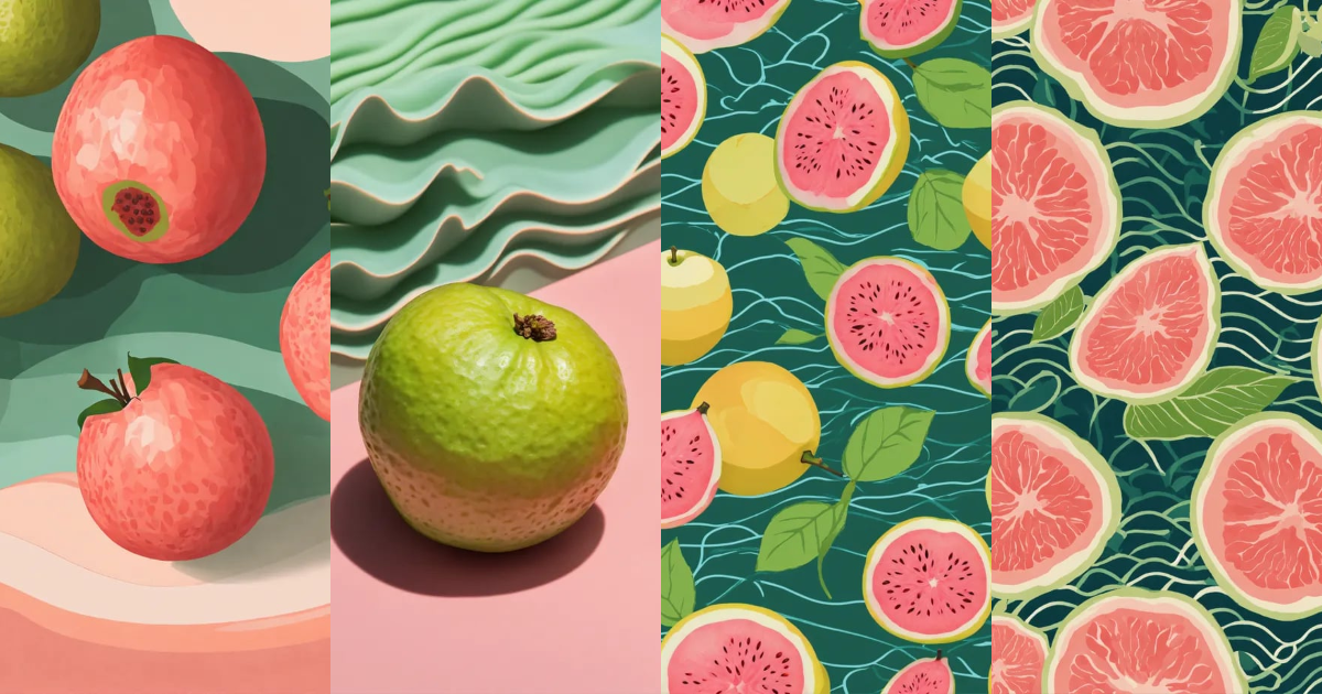 Lexica - The pale colors of guava fruit image intertwined seamlessly ...
