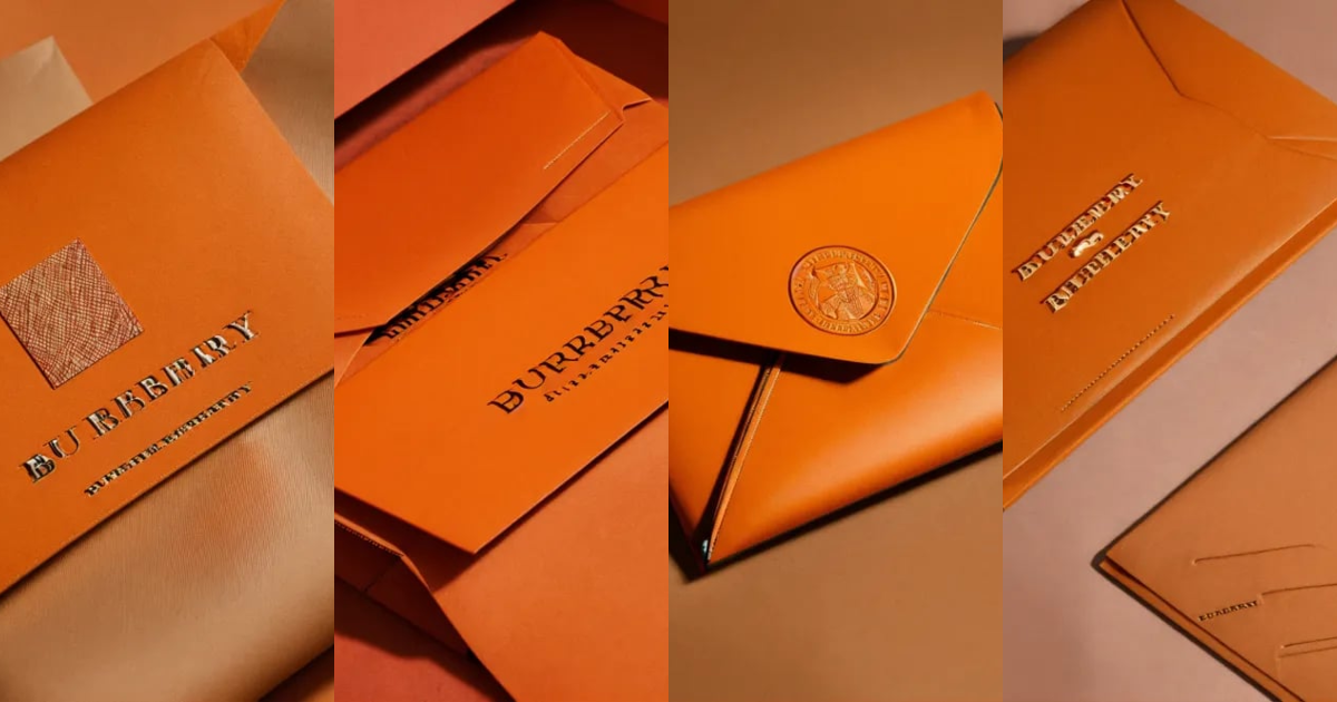Lexica - A Burberry letter in an orange envelope with the brand's logo ...