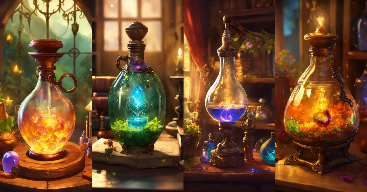 Lexica - A potion with a magus's enchantment at the magical academy.