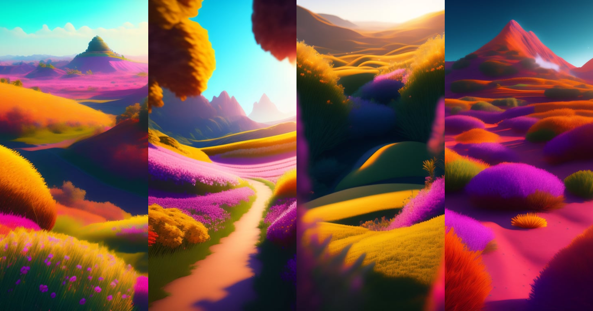 Lexica - Fish eye perspective! digital illustration of colorful rolling ...