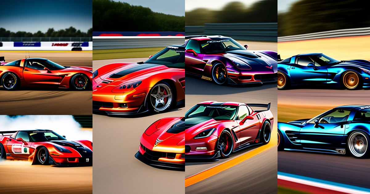 Lexica - 2004 corvette racing on a track with other corvettes