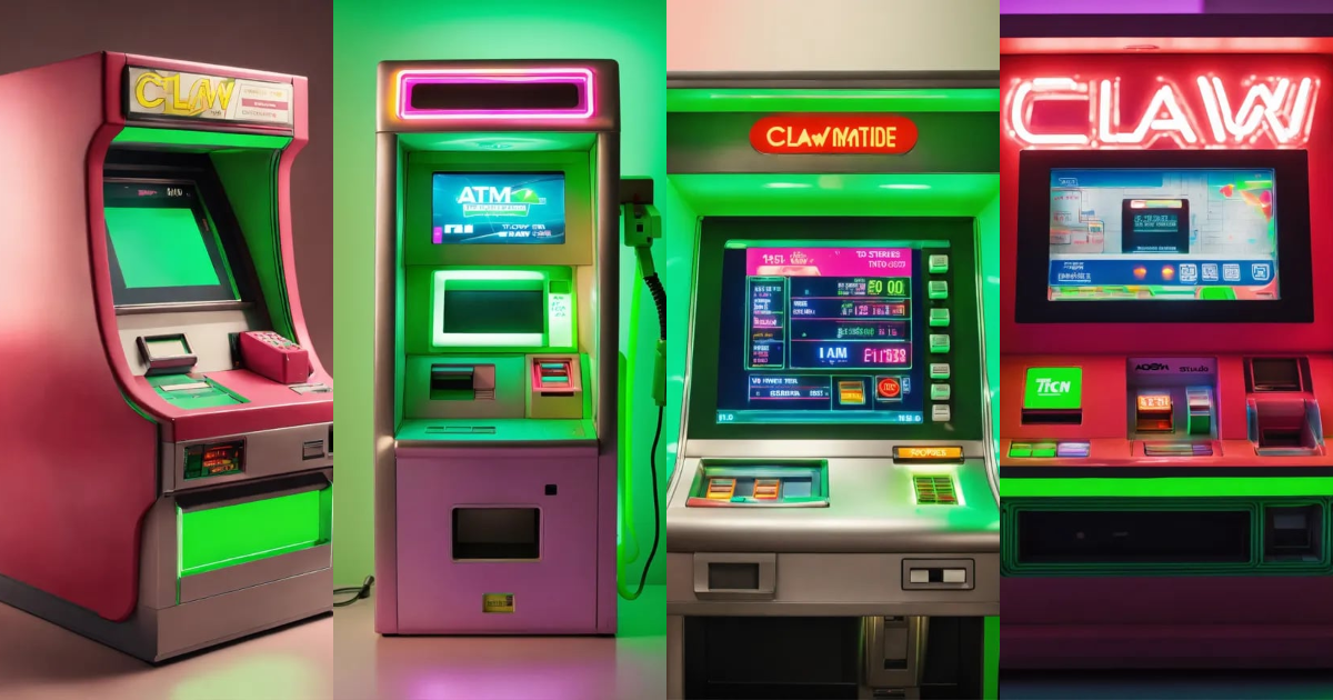 Lexica - Claw machine grabbing a retro futuristic very simple minimal ...