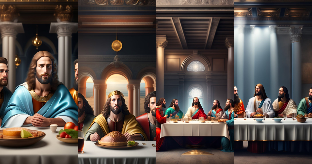 Lexica - Jesus apostles sitting at the last supper, 12K photos, 8k ...