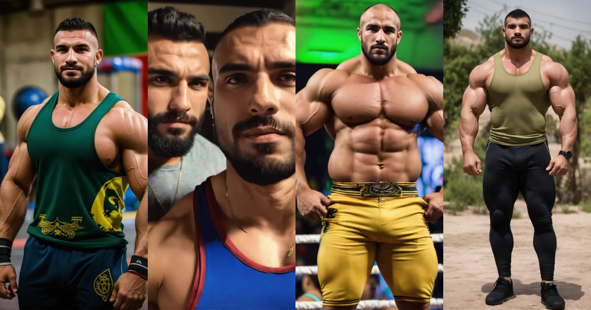 Lexica - 30-year-old wrestler with big muscles, bodybuilder, Algerian, big