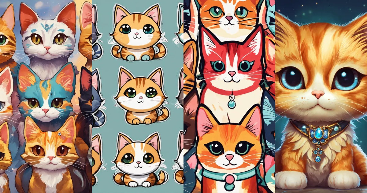 Lexica - Highly detailed cute cats in a variety of shades of beautiful ...
