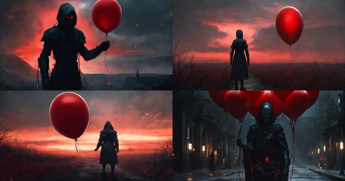 Lexica - Dark aesthetic, a creepy dark humanoid figure, holding a red ...