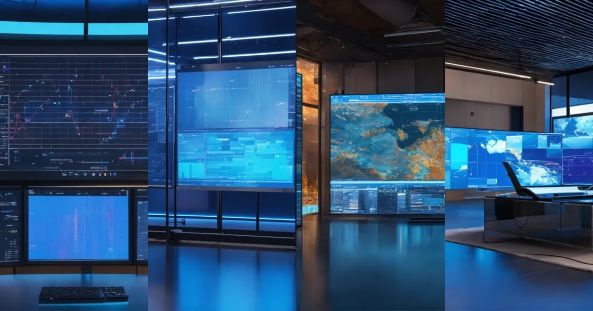Lexica - Full transparent big screen with data analyse, blue, 8k, high ...