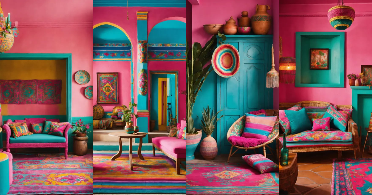 Lexica - Create some mexican style interior design with turquise and ...
