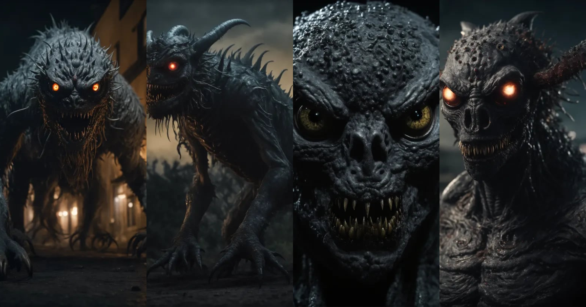 Lexica - Very horrifying, realistic grey monster whit many eyes ...