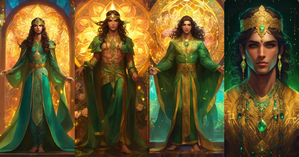 Lexica - Symmetry, full body portrait of gorgeous, persian elf male ...