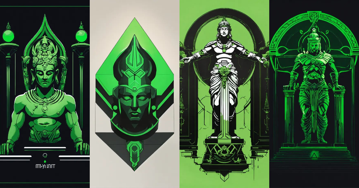 Lexica - A Minimalistisch Logo for Myxnt for with a small Statue of a ...