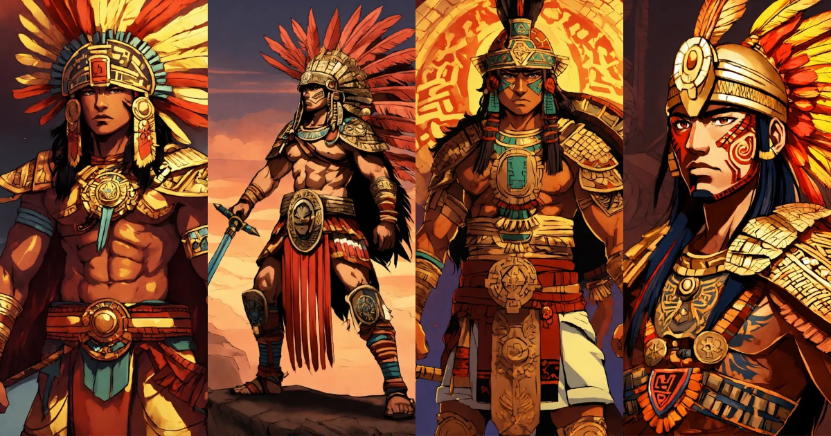 Lexica - Aztec Warrior, Anime style