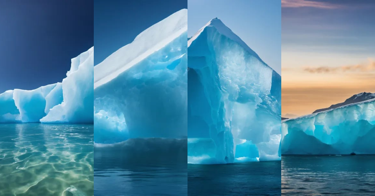 Lexica - Iceberg, top and bottom part, transparent water