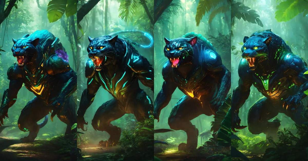 Lexica - Massive alien panther-like creature, charging through the ...