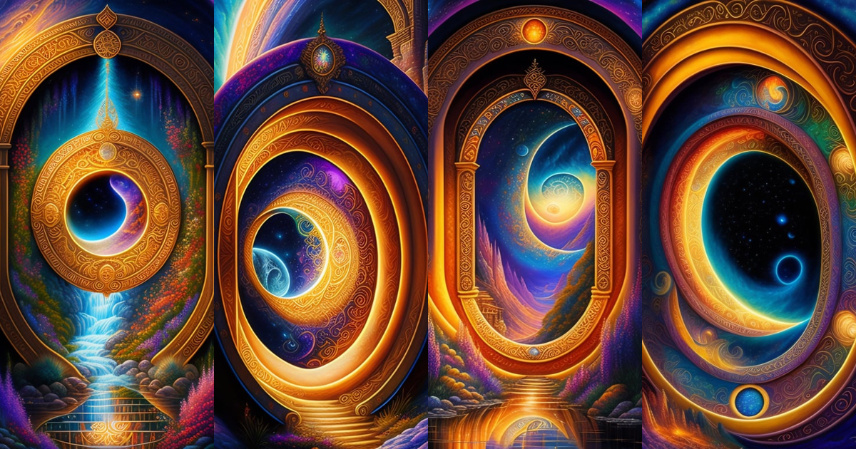 Lexica - Keyhole, ultima moongate, wonderland portal, mixed media ...