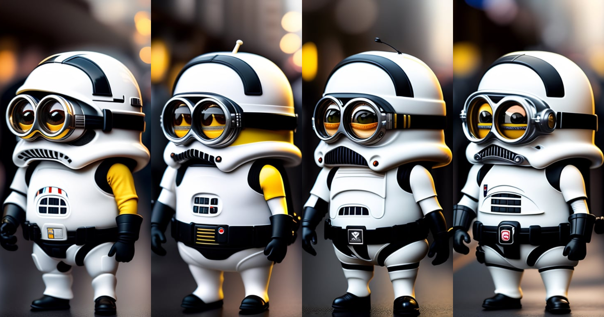 Lexica - A Minion wearing the clothes of a stormtrooper