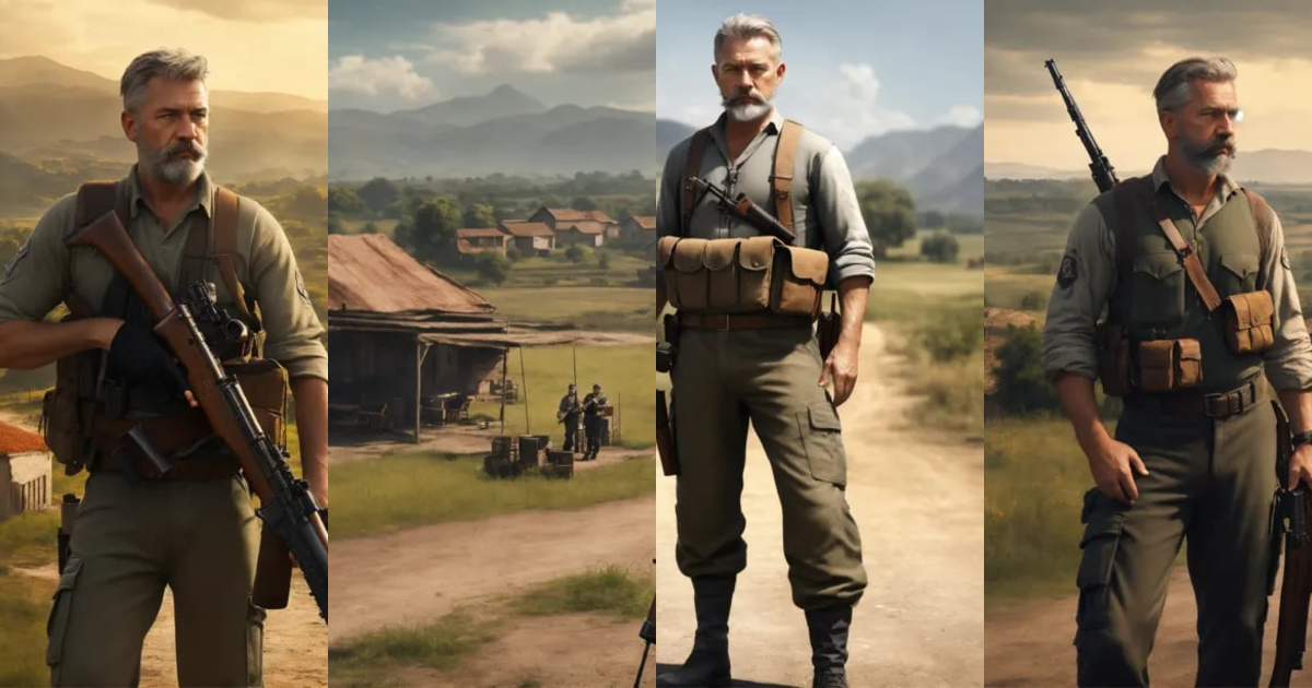 Lexica - 1940s german mercenary with a plain t shirt and cargo pants in ...