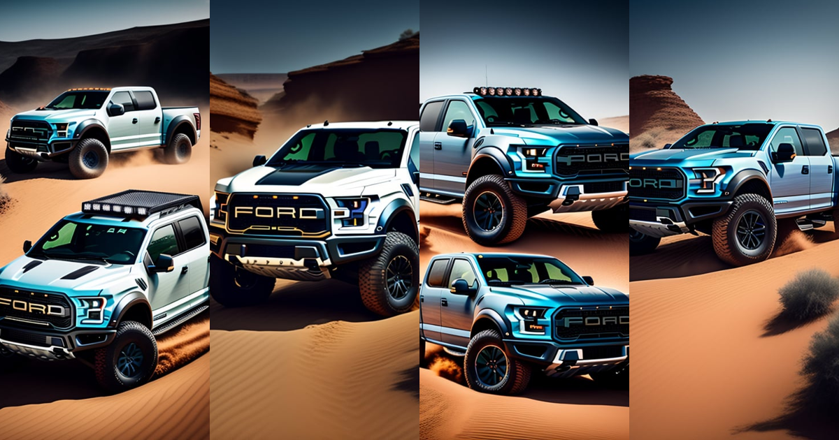 Lexica - Ford raptor, grey, body-kit, futuristic, awesome