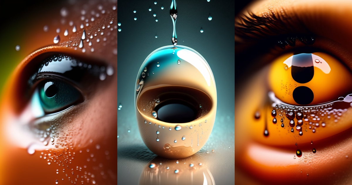 Lexica - A crying face made out of sweat droplets