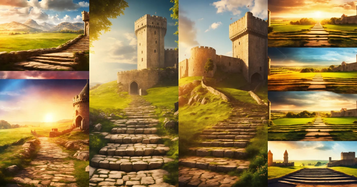 Lexica - Create a design Medieval background with fantasy lighting ...