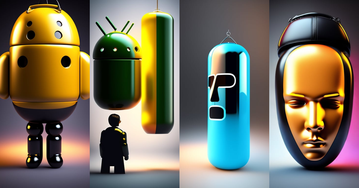 Lexica - Punching bag android human face displayed