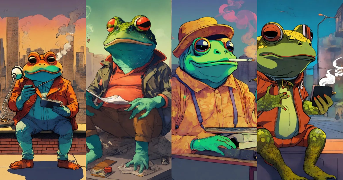 Lexica - Drawing of a humanoid toad in 2D smoking something and ...