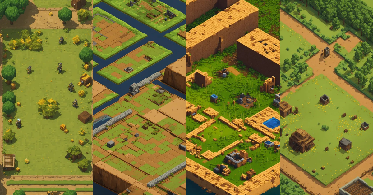 Lexica - Isometric top down close up zoomed in simple blocky pixel ...