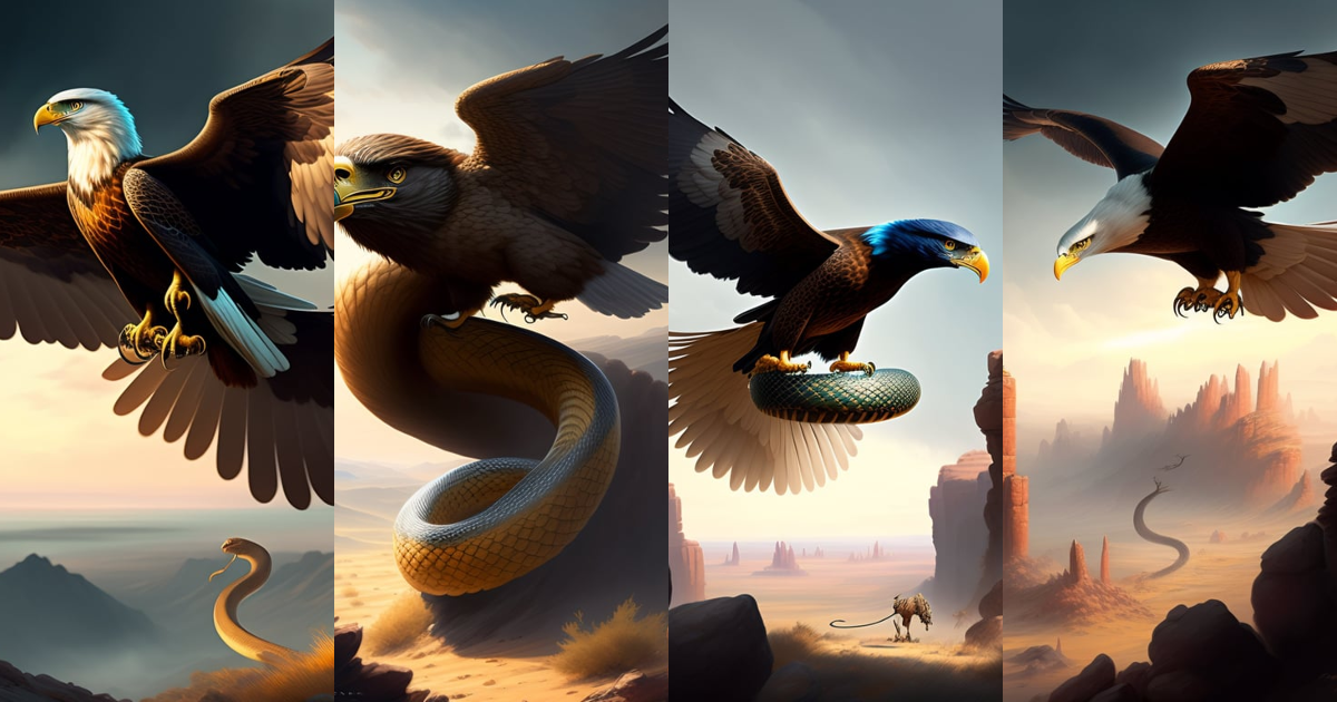 Lexica - Eagle crushing a snake greg rutkowski