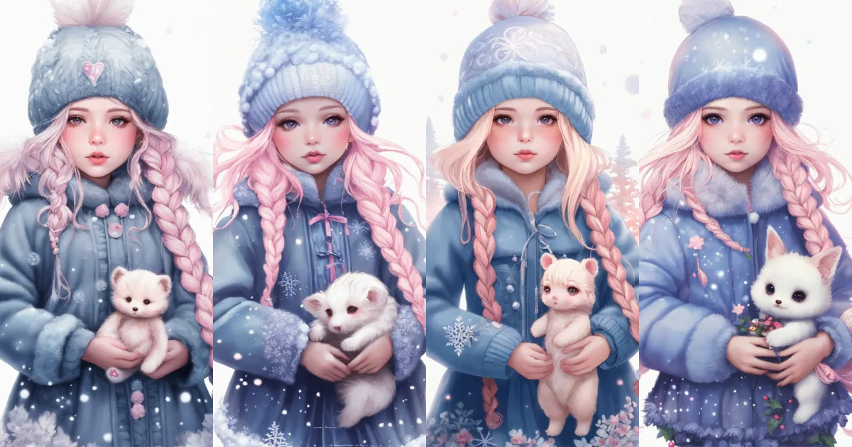 Lexica - Full body of a realistic sweetness Baby chibi Girl winter ...