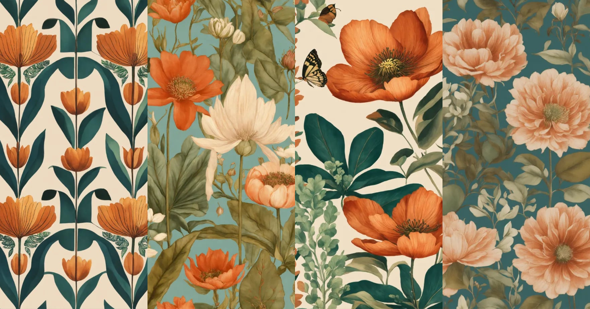 Lexica - Botanical vintage surreal pattern, petite embellishments ...