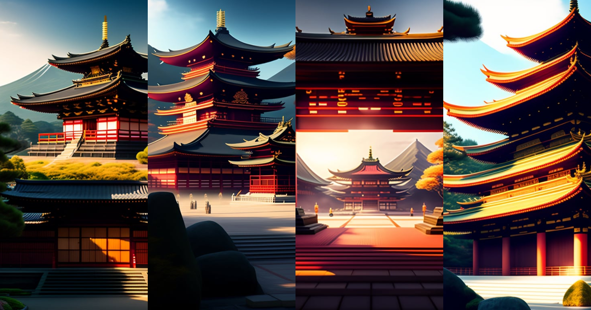 Lexica - Japanese temple arena resembling a tekken background