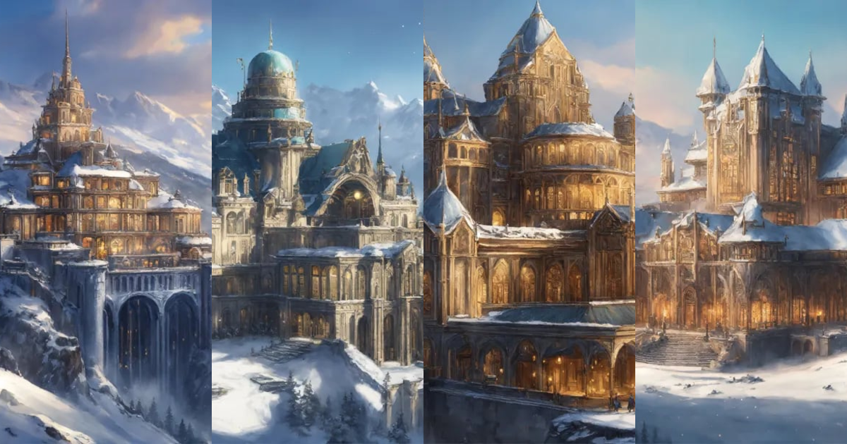 Lexica - Drawing of the full image of an elegant high elf sci fi palace ...