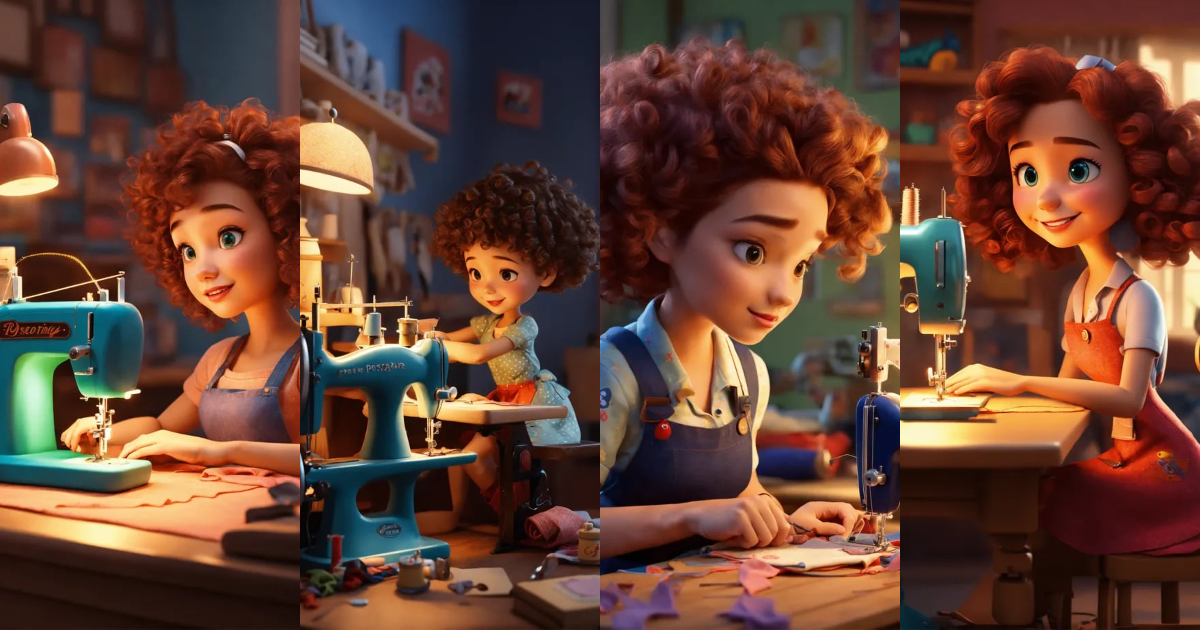Lexica - A 3d pixar disney style pôster, with a cute woman with curly ...