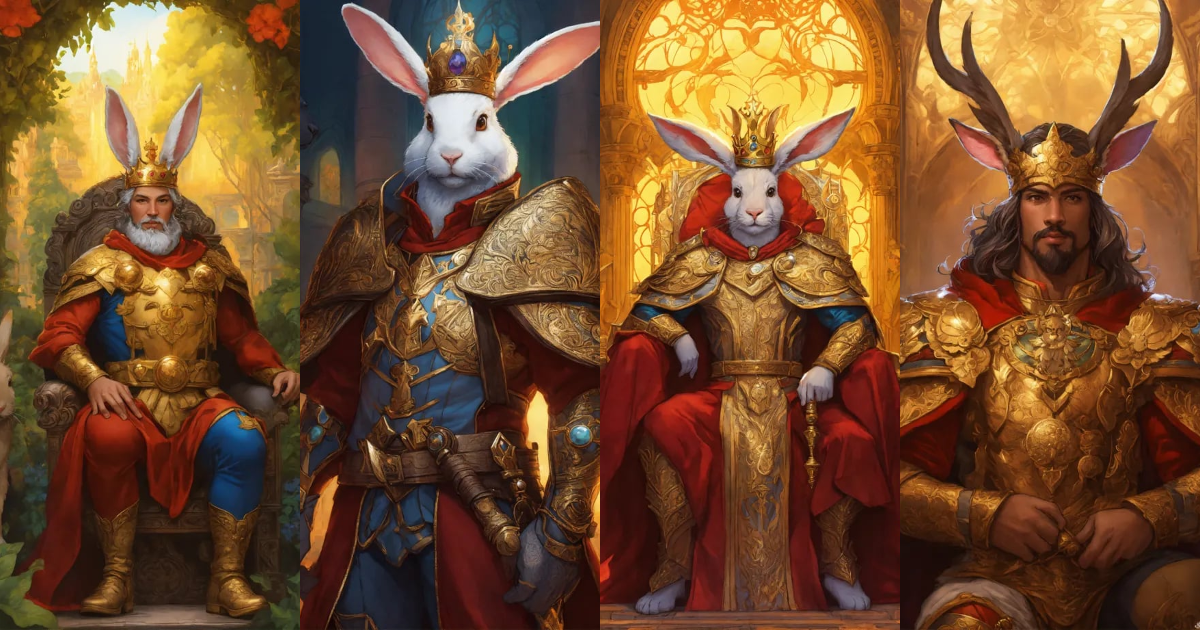 Lexica - Human King with two rabbit ear, 60 years old, fantasy, fable ...